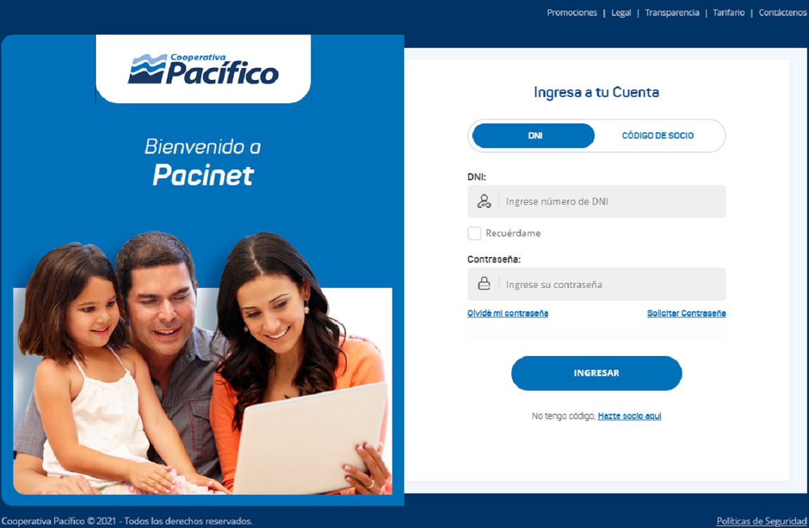 Cooperativa de Ahorro y Crédito Pacífico | Pacinet Web